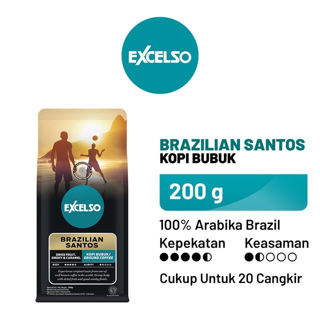 Jual EXCELSO Brazilian Santos - Bubuk Kopi 200 gr - Bahan Makanan ...