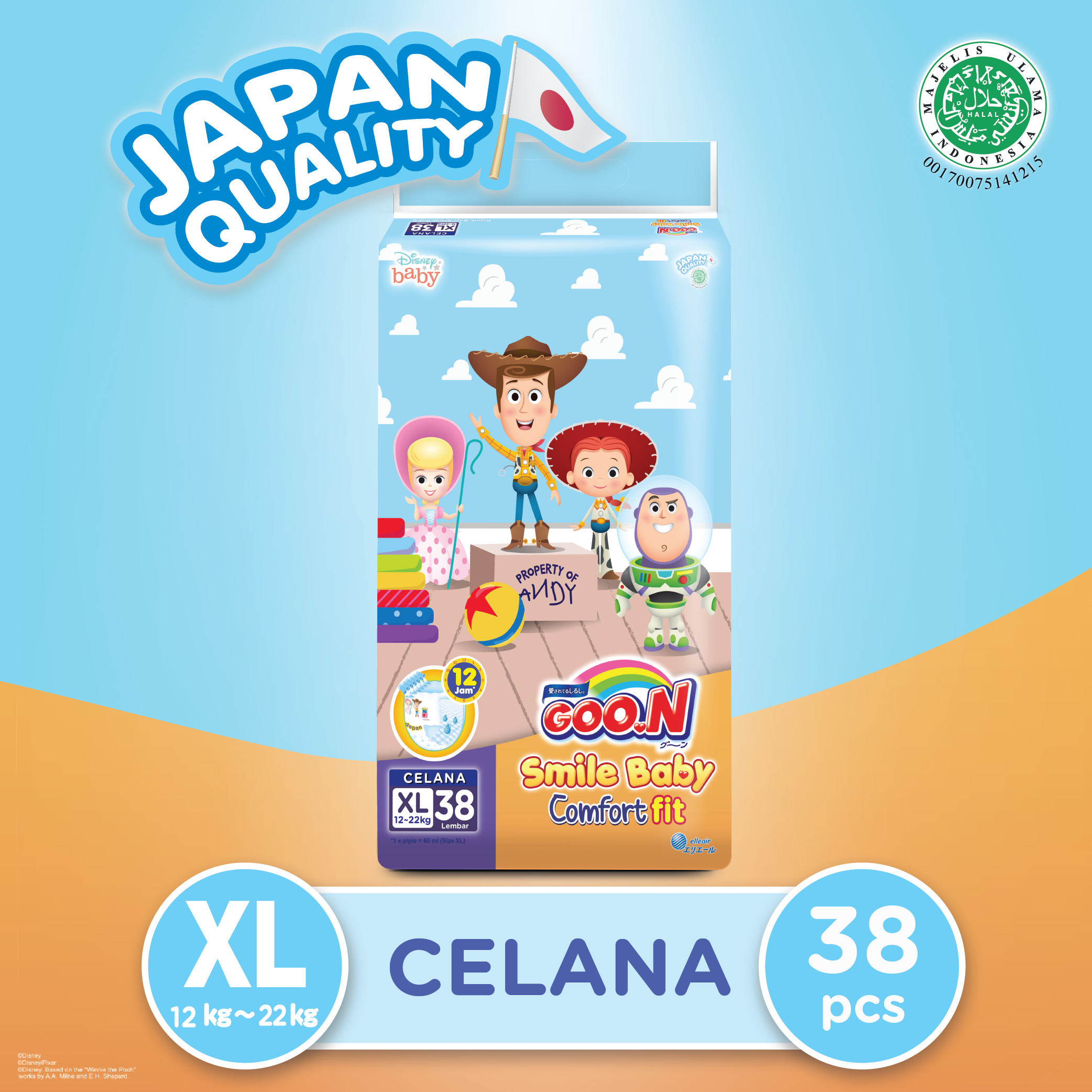 Jual GOO.N Smile Baby Comfort Fit XL-38 - Popok Sekali Pakai Termurah, Harga Promo