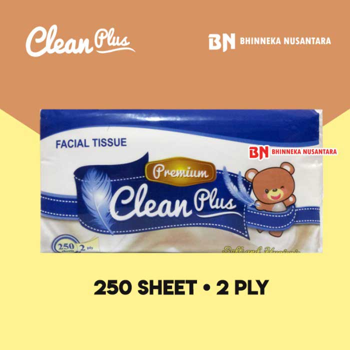 Jual Clean Plus Facial Tissue [250 Sheet/2 Ply] - Kebutuhan Rumah ...