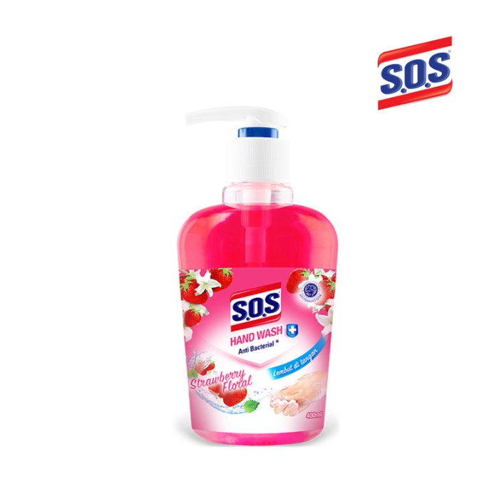 Jual SOS Hand Wash / Sabun Cuci Tangan Orange Strawberry Botol [400 ml ...