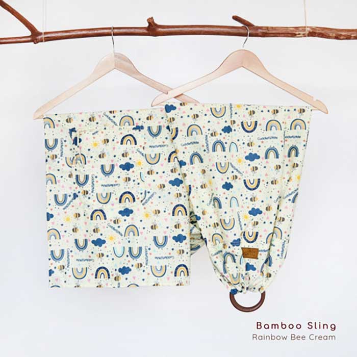 Jual Cuddle Me Ring Sling Bamboo Gendongan Bayi - Bee Cream - Gendongan ...