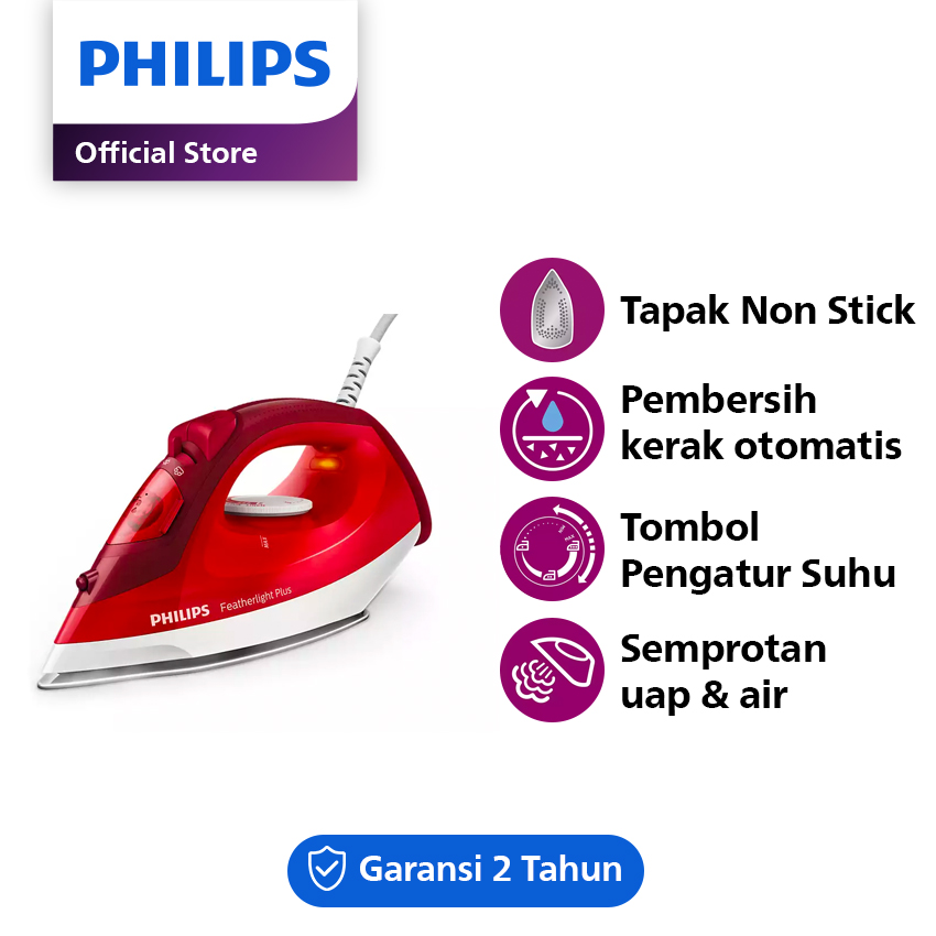 Jual Philips Steam Iron GC1424/45 - Red - Kebutuhan Ibu Termurah, Harga ...