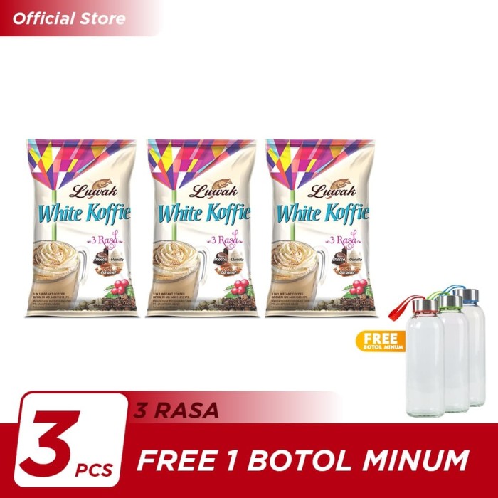 Jual Kopi Luwak WK 3 Rasa Bag 10x20gr 3 Pack - Free 1 Botol Minum ...