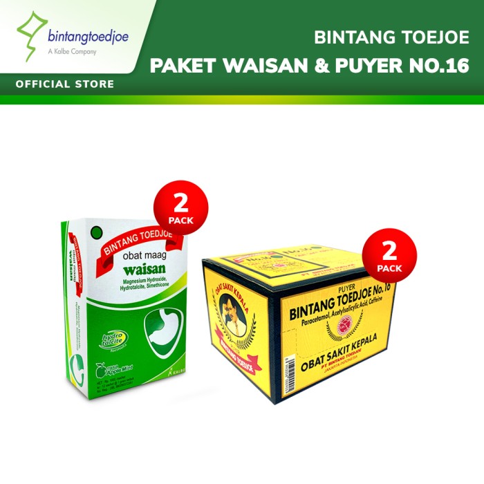 Jual Bintang Toedjoe Obat Maag Waisan 2 Pack & Puyer No.16 2 Pack ...