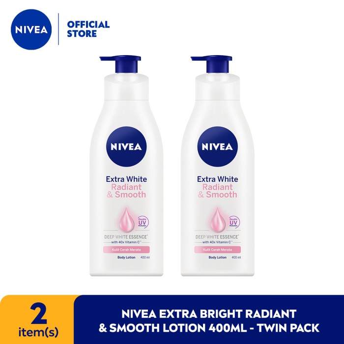 Jual NIVEA Extra Bright Radiant & Smooth Lotion 400ml - Twin Pack ...