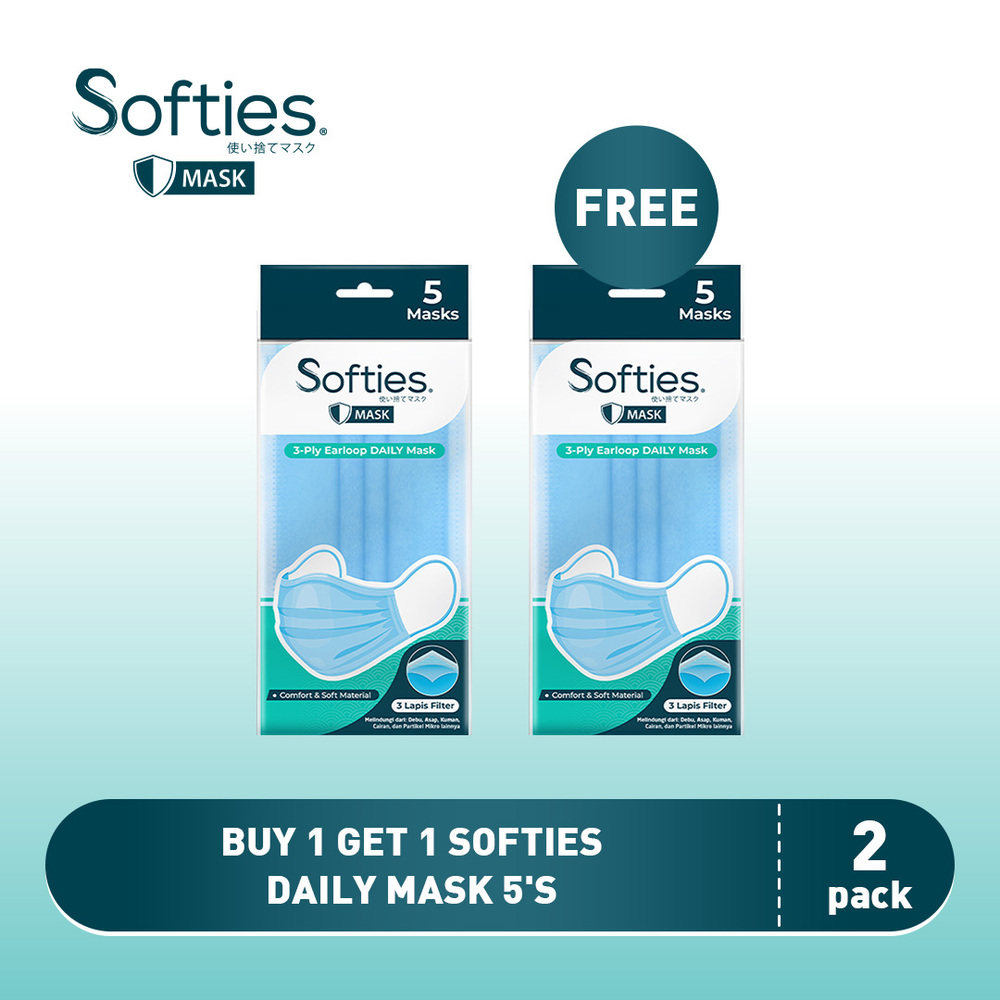Jual Buy 1 Get 1 Softies Daily Mask 5's - Peralatan Kesehatan Lainnya ...