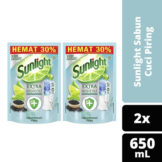 Jual Sunlight Sabun Cuci Piring Higienis 650mL Twin pack - Dapur ...