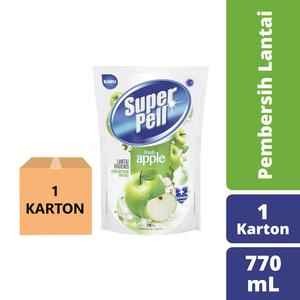 Jual Superpell Sabun Pel Pembersih Lantai Fresh Apple 770Ml - 1 Karton ...