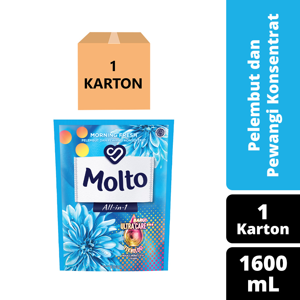 Jual Molto Pelembut & Pewangi All-in-1 Blue 1600Ml - 1 Karton - Kebutuhan Rumah Tangga Lainnya ...